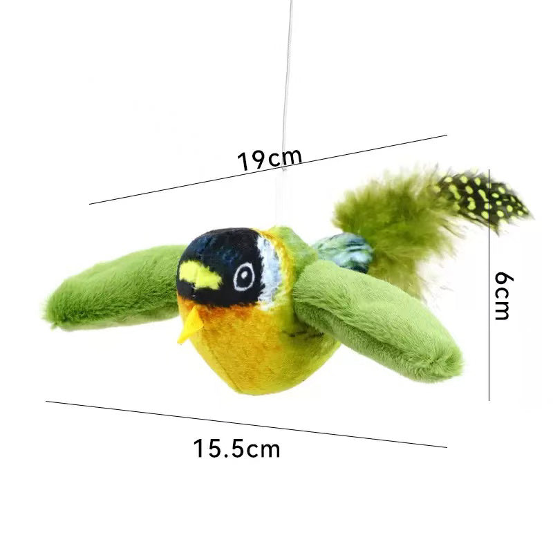 Interactive Cat Toy – Flapping Wings Mini Green Bird – Prime Pet Zone